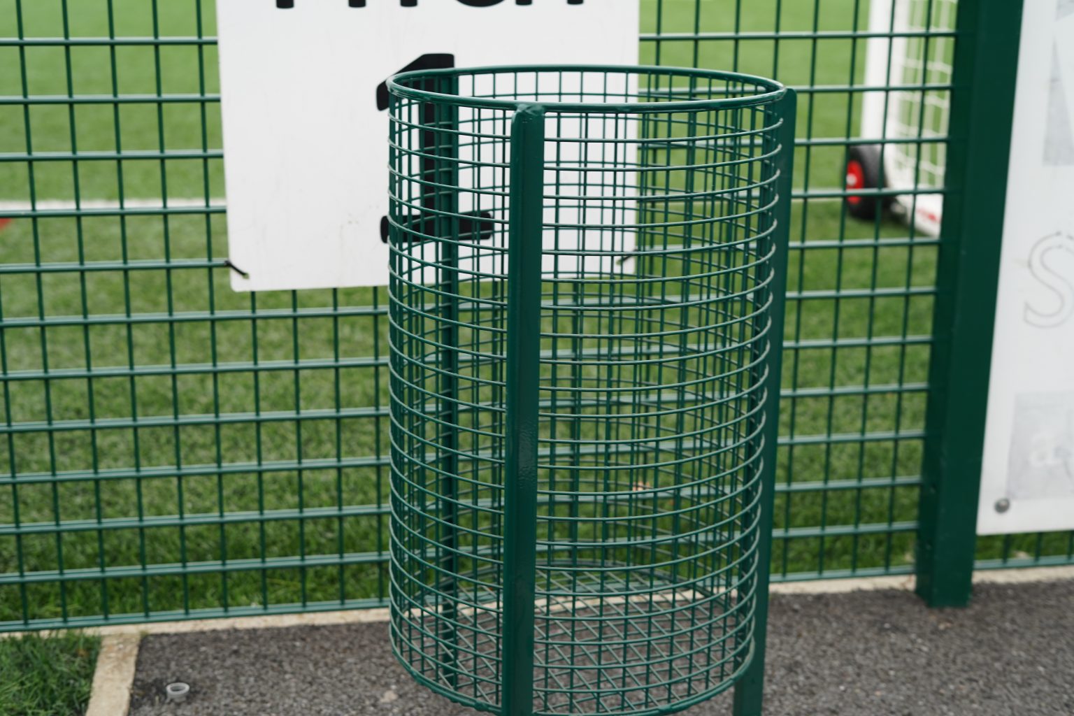 Wire Mesh Litter Bin - Pitch Bins by Mark Harrod Ltd.