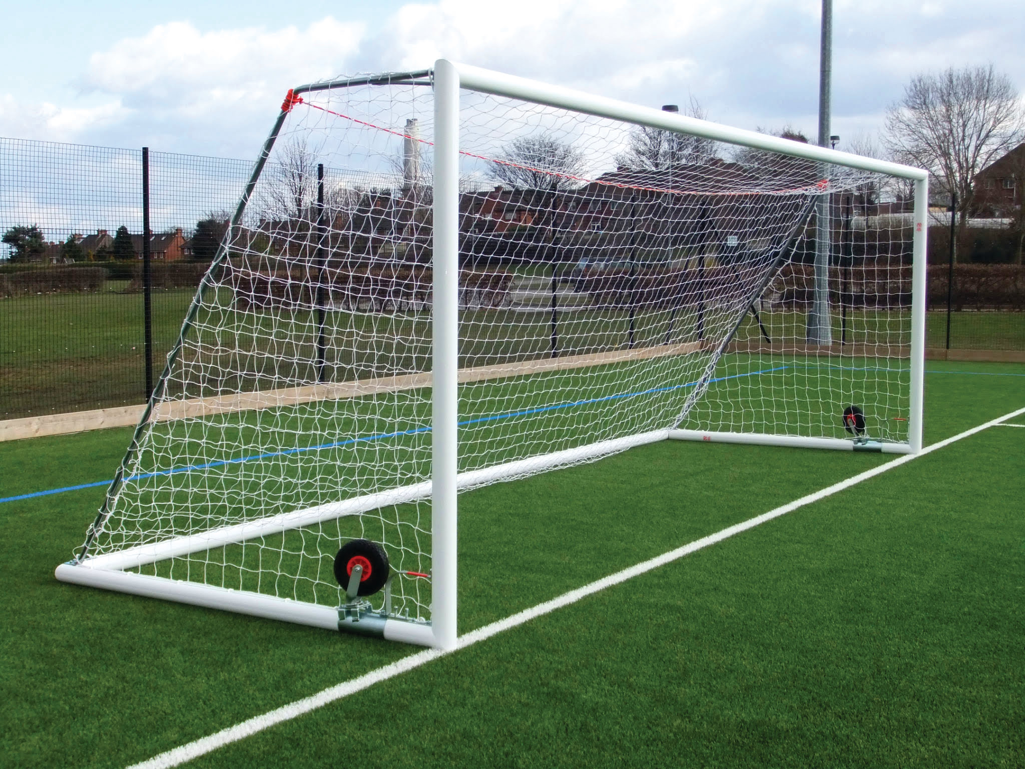Self Weighted Aluminium Roller Bar 24 x 8 Football Goal Package