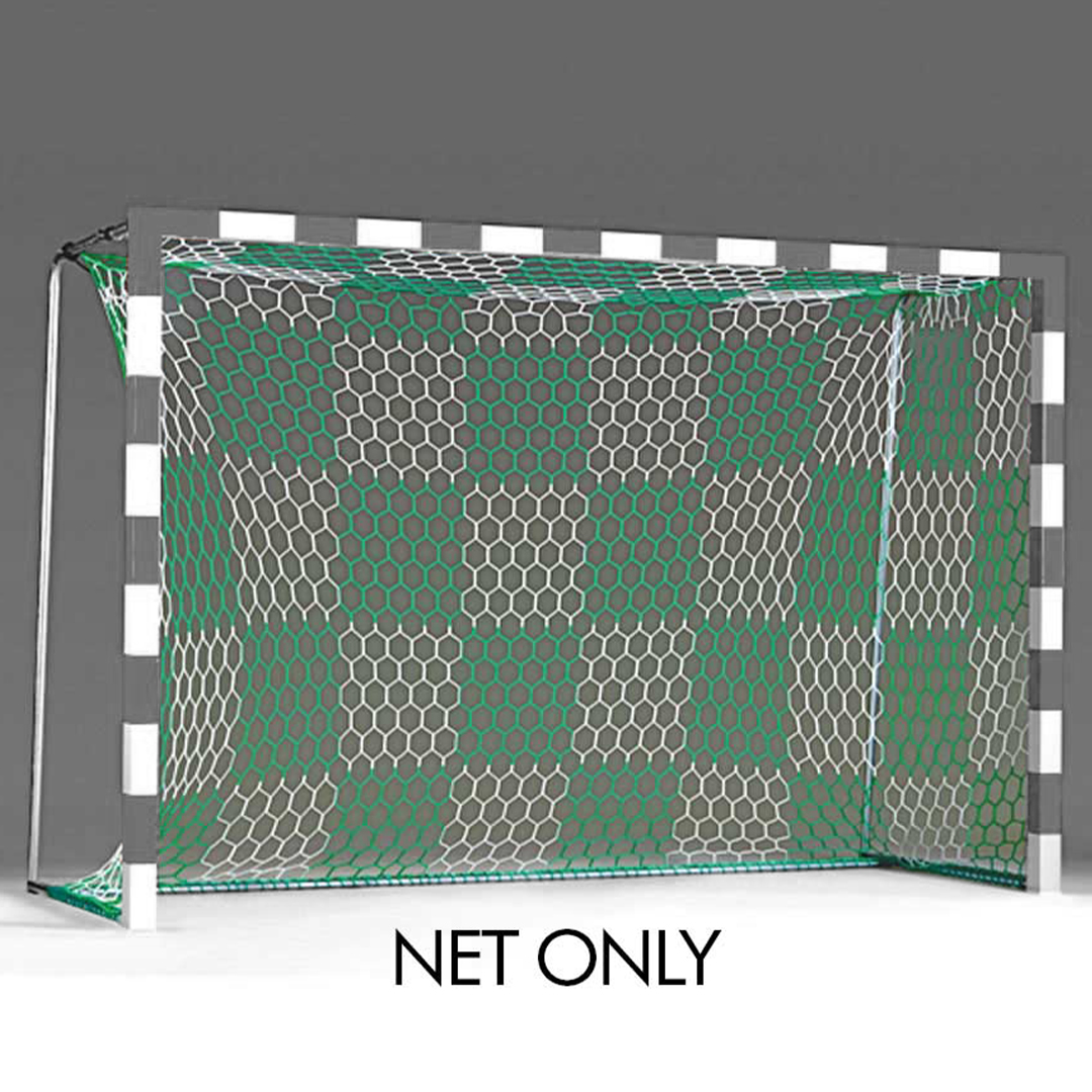Coloured chequered handball net - Mark Harrod Ltd.