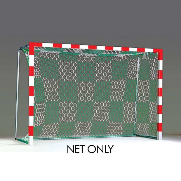 Coloured chequered handball net - Mark Harrod Ltd.